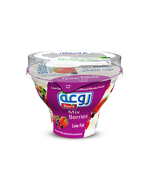 Stirred yoghurt mixed berry fruit 150g - Raw'a